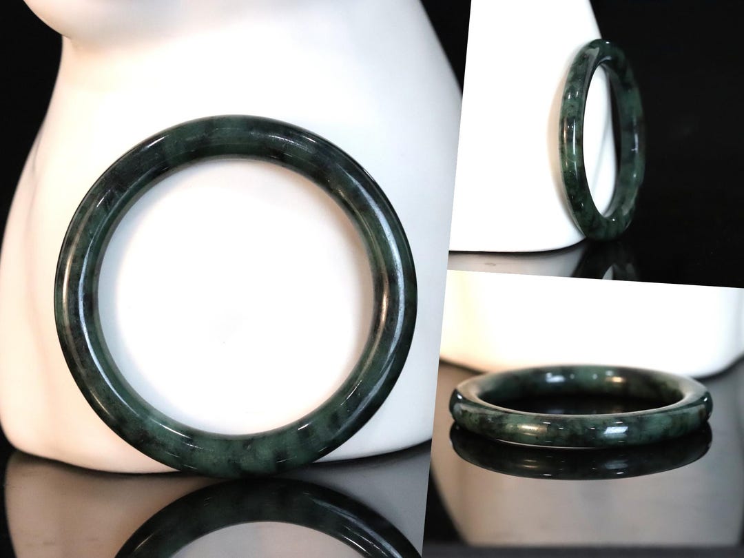 Elegant Dark Green Jadeite Bangle - Etsy