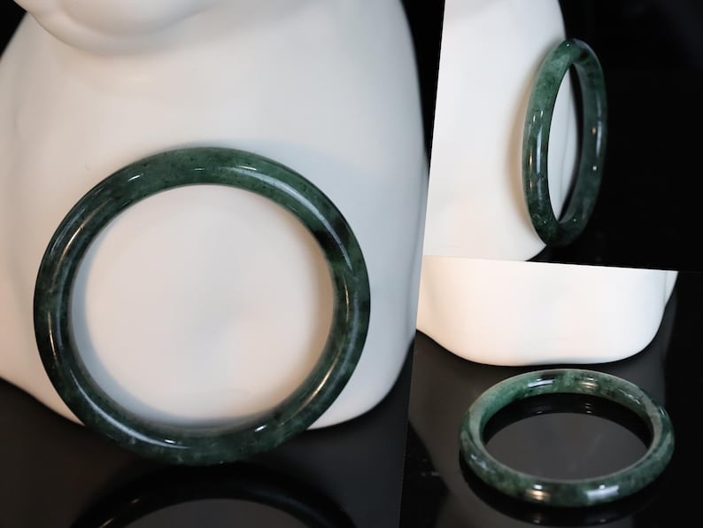 Authentic Natural Jadeite Jade Bangle: Timeless Elegance, 62.1mm ...