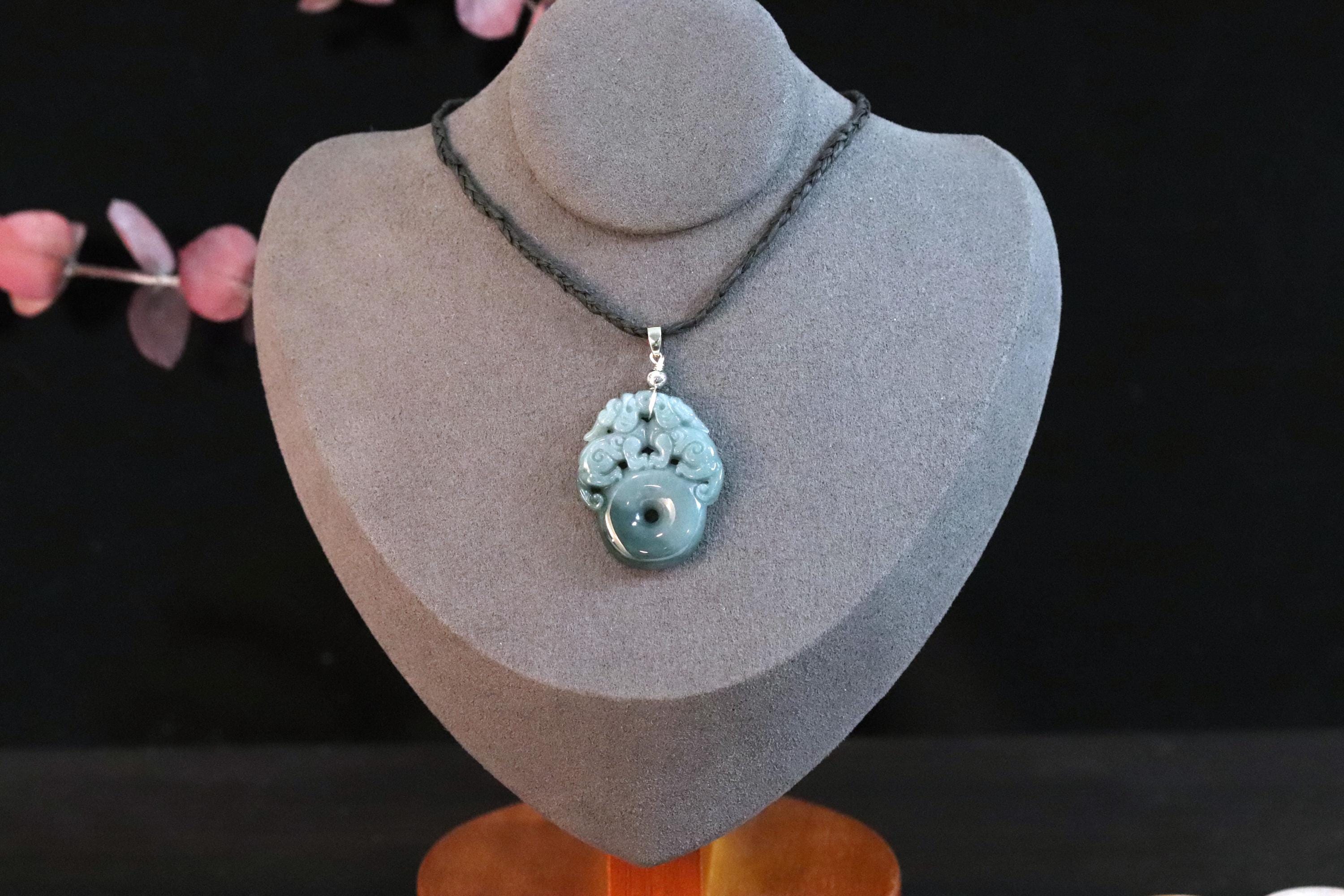 Double Pixiu Jade Pendant Necklace: Carved Green Jade Amulet - Etsy