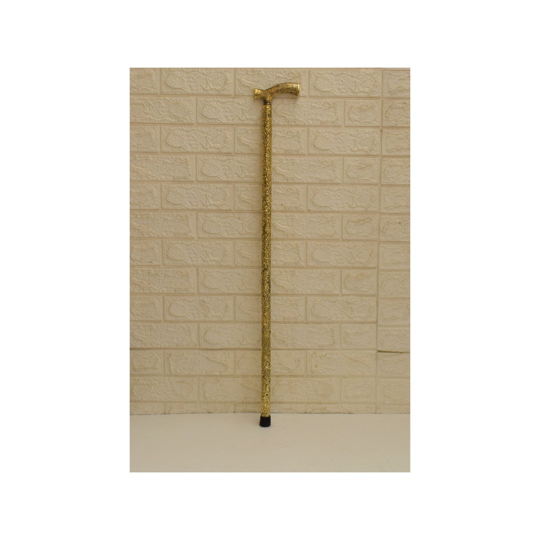 Handmade Ebony Wood Walking Cane: Gold Brass Egyptian Style (36") - Etsy