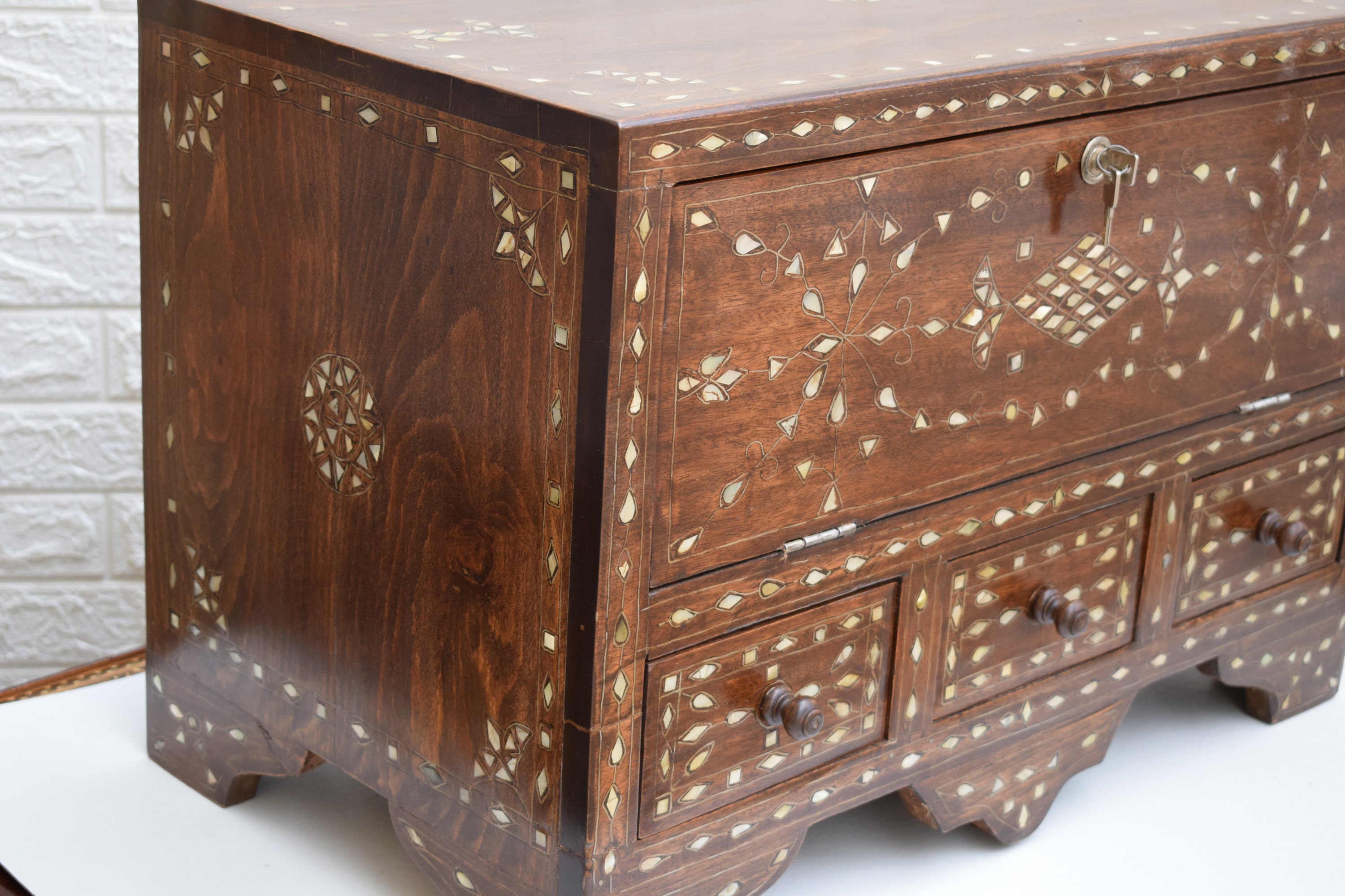 Handcrafted Syrian Wood Chest of Drawers Moroccan Middle - Etsy