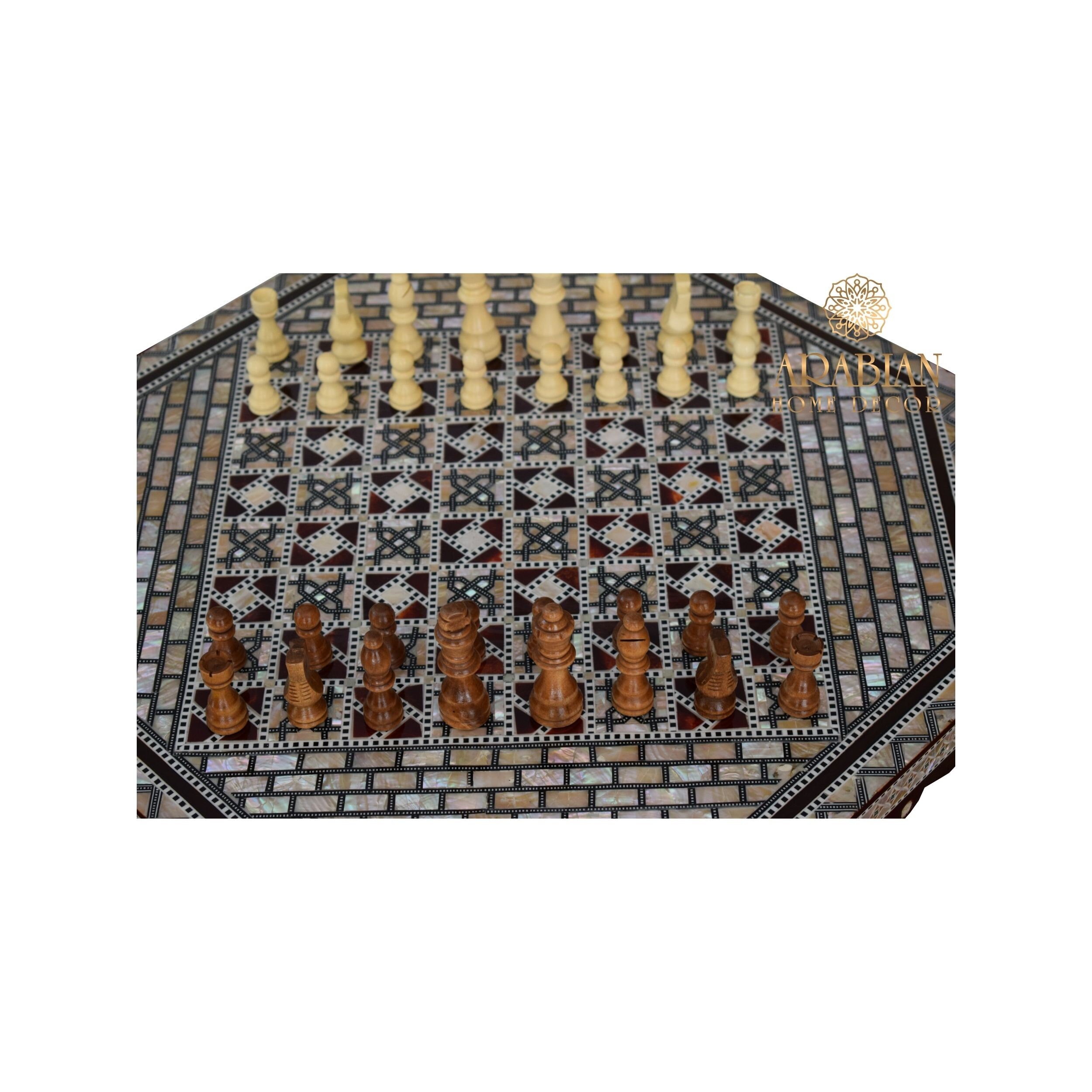 Chess Game Table Octagonal Board Game 20 Wide Egyptian | Etsy