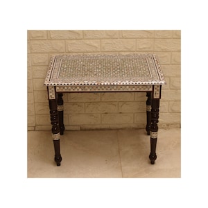 Handmade Morocco Table, Egyptian Mother of Pearl Inlaid Wood Side Table ...