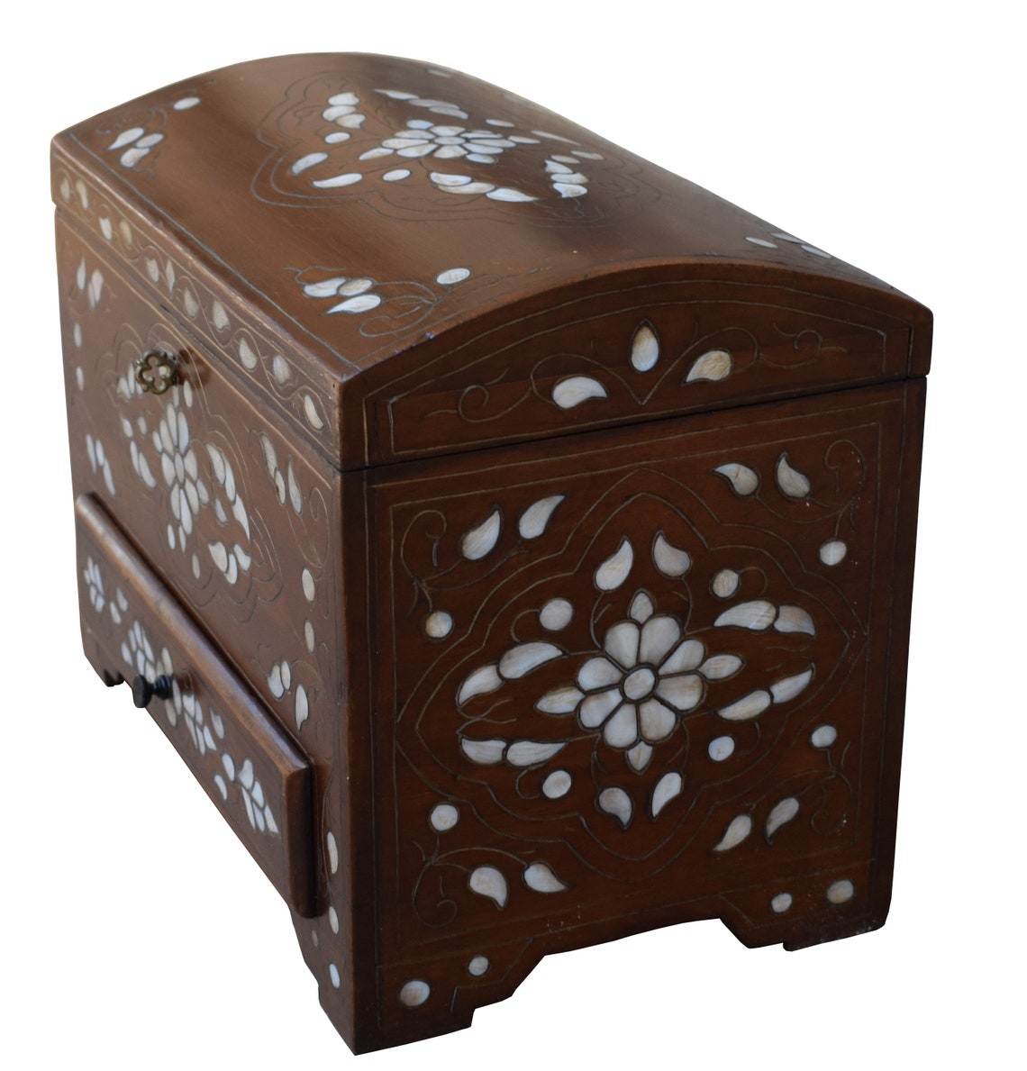 Antique Syrian Wood Jewelry Box Morocco Middle Eastern Chest | Etsy