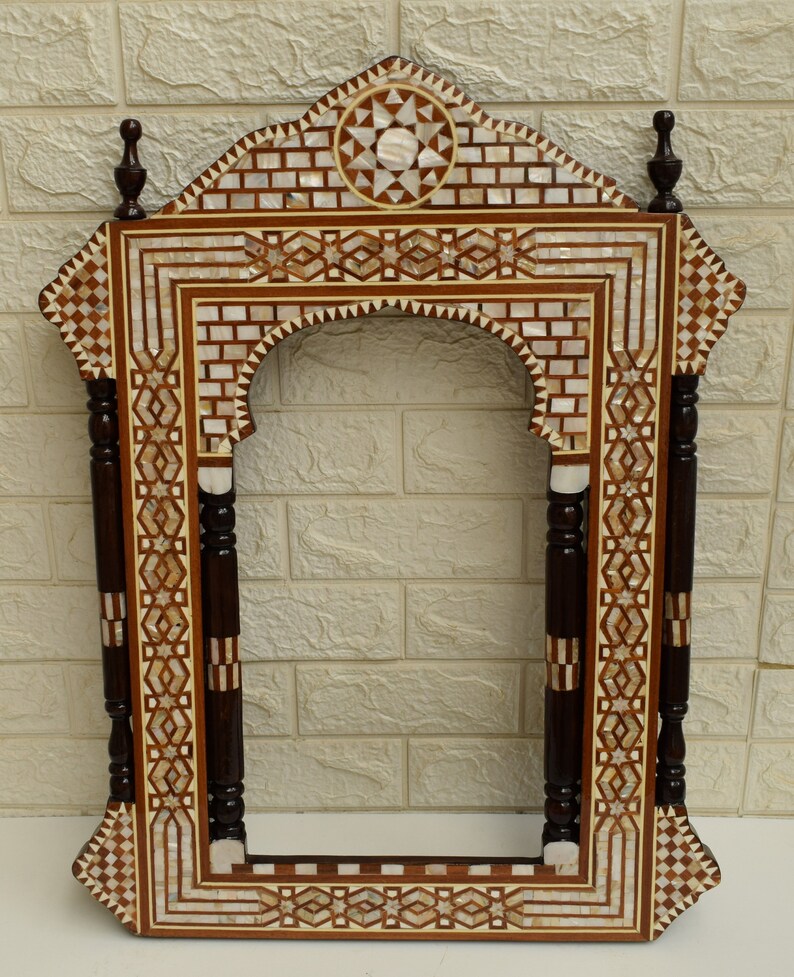 26 18 Moroccan Wood Wall Mirror Framewall - Etsy