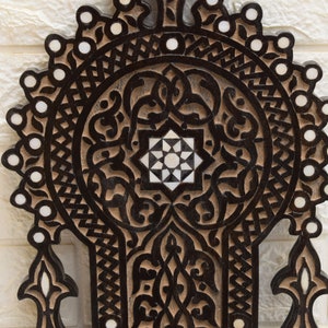 Syrian Hand Carved Mother of Pearl Inlay Wall Hanging Wood Shelf ...