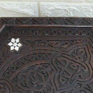 Handcrafted Syrian Table, Mother of Pearl Inlay Table, Wood Side Table ...