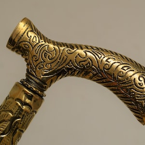 Handmade Ebony Wood Walking Cane: Gold Brass Egyptian Style (36") - Etsy