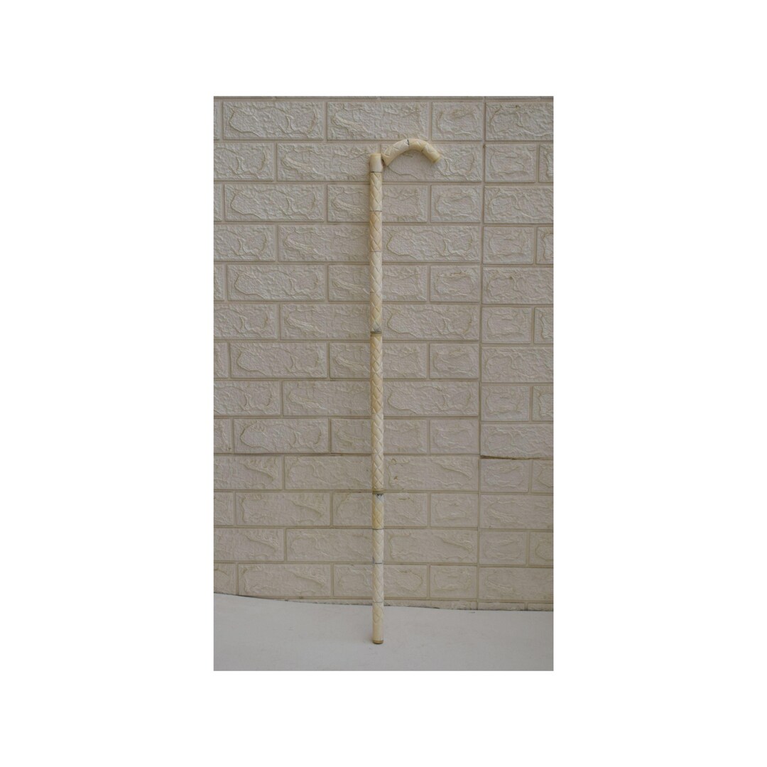 Vintage Hand-carved Camel Bone Walking Cane - 36" Decorative ...