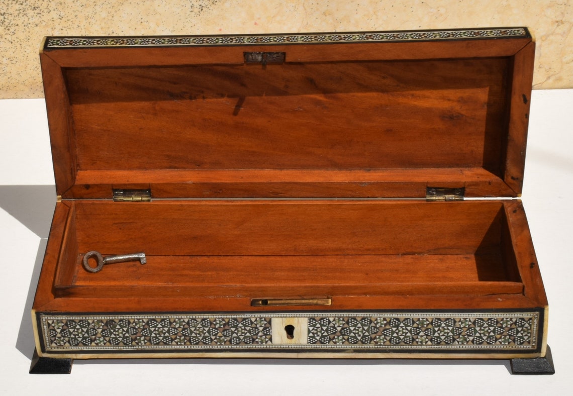 Antique Syrian Wood Jewelry Box Syrian Middle Eastern | Etsy