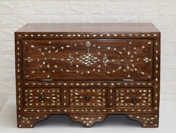 Handcrafted Syrian Wood Chest of Drawers Moroccan Middle - Etsy