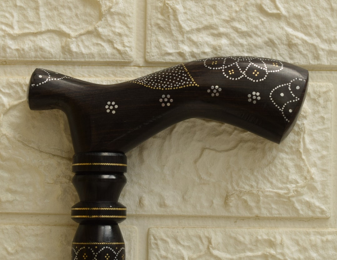 37" Egyptian Handmade Walking Cane, 93 Cm Wooden Stick, Ebony Wood ...