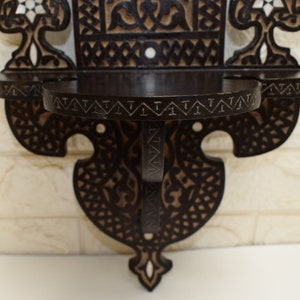 Syrian Hand Carved Mother of Pearl Inlay Wall Hanging Wood Shelf ...