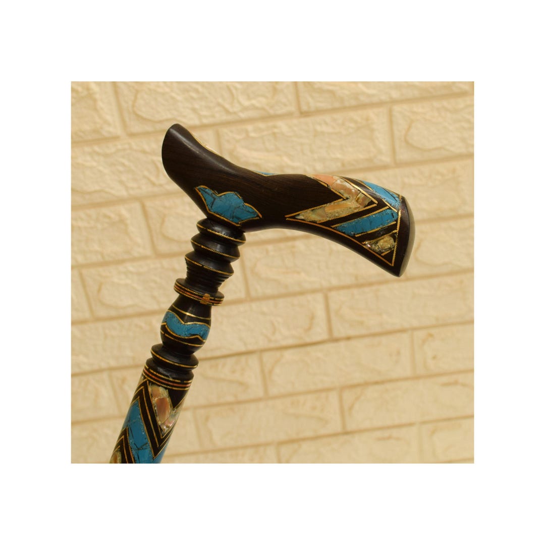 Egyptian Handcrafted 36 Turquoise and Mother of Pearl Inlay Wooden ...