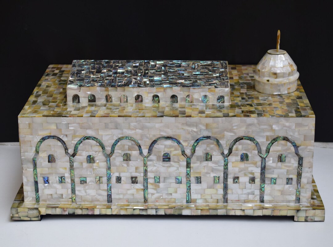 LARGE Al-aqsa Mosque Jerusalem Mother of Pearl Inlays-muslim Islamic ...