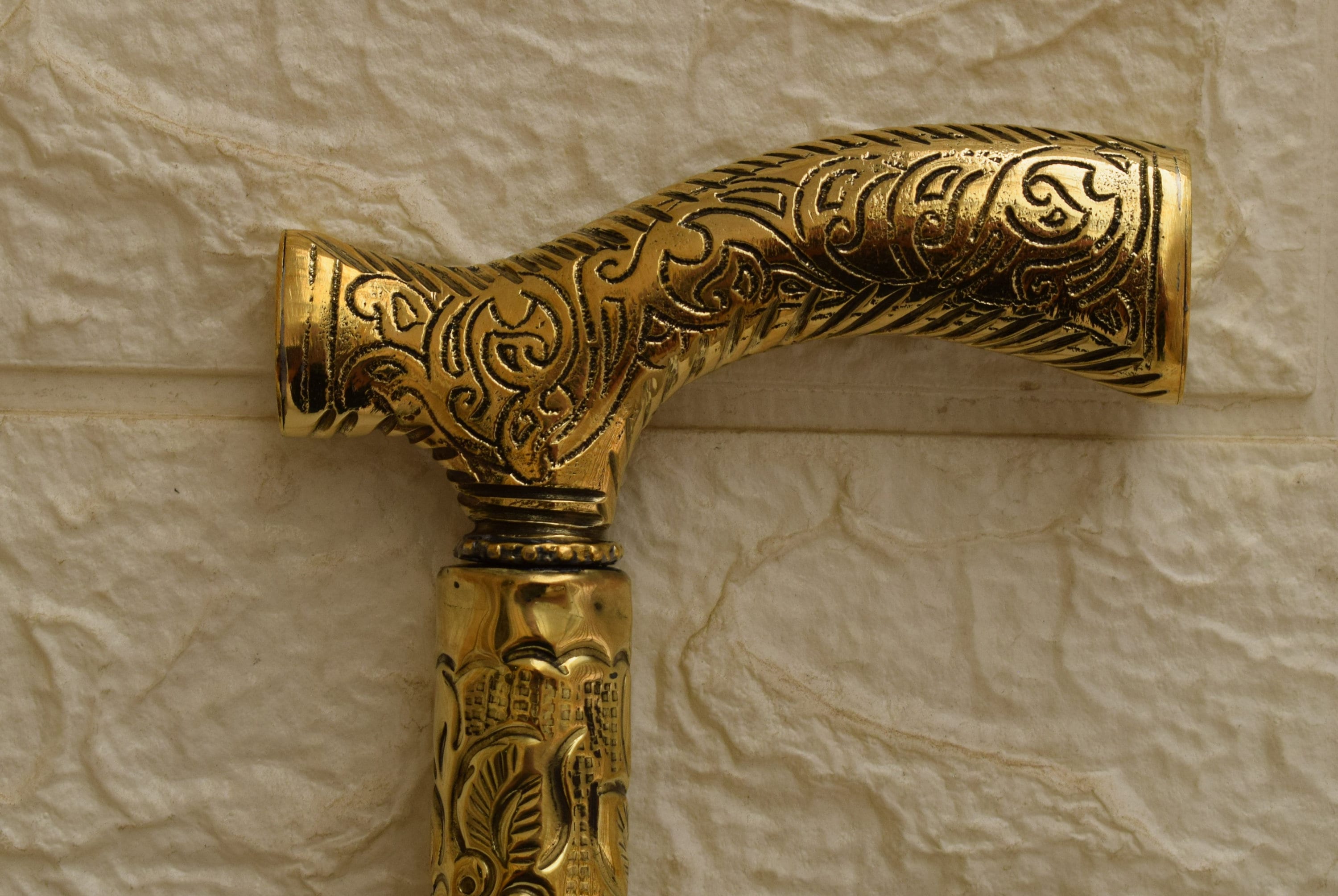 Handmade Ebony Wood Walking Cane: Gold Brass Egyptian Style (36") - Etsy