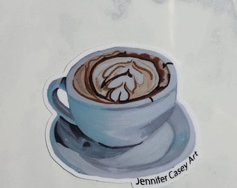 Cozy Cartoon Hot Chocolate Sticker, Minimalist Design, Custom Vinyl ...