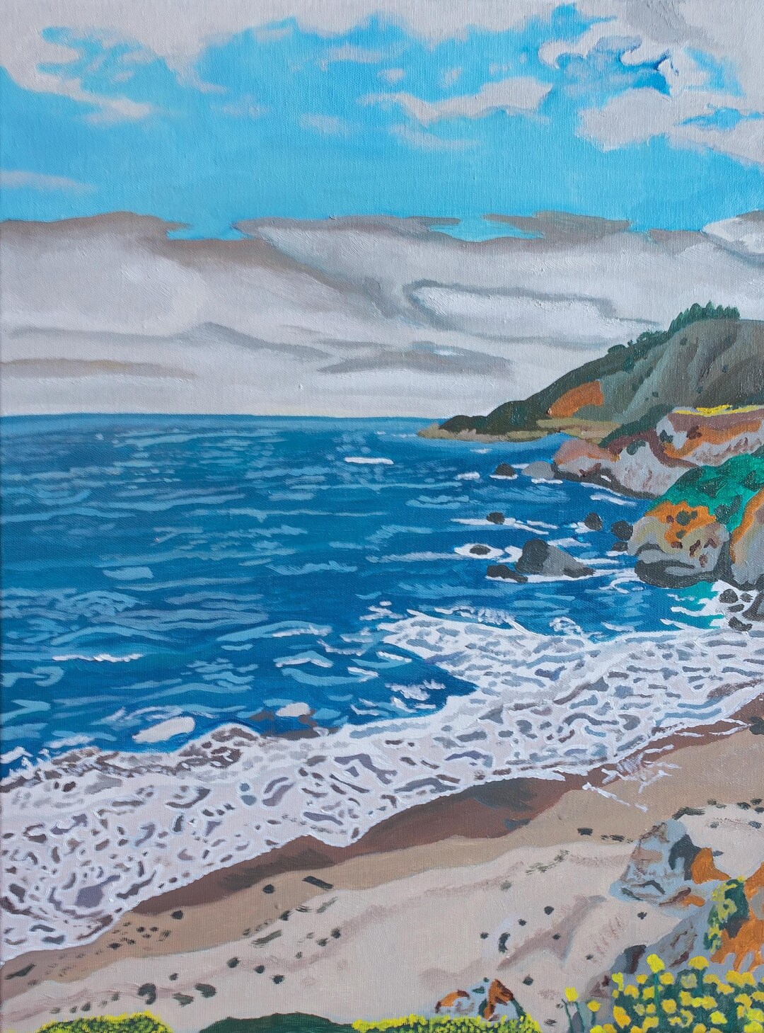 Big Sur Oil Painting Phone Wallpaper - Etsy