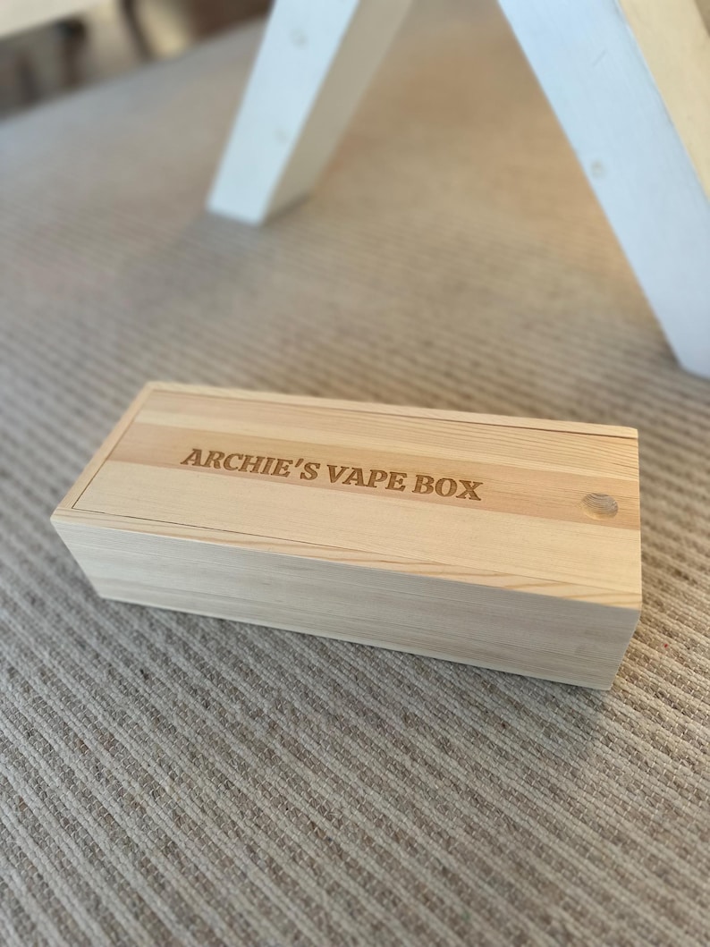 Personalised Name Message Bboo Wooden Gift Storage Box With Slide Top ...