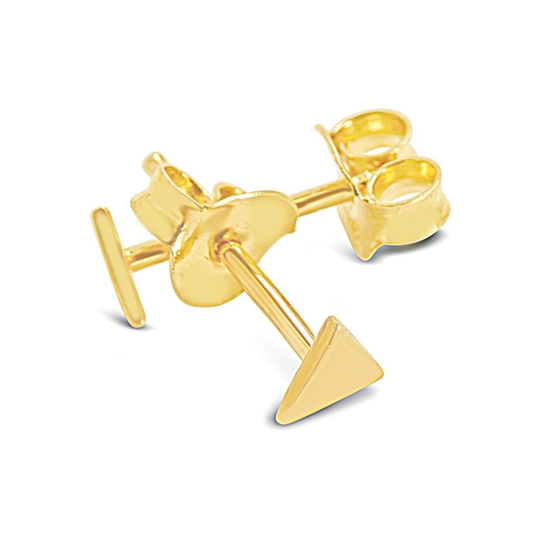 925 Solid Sterling Silver Mini Triangle Stud Earrings Dainty Small ...