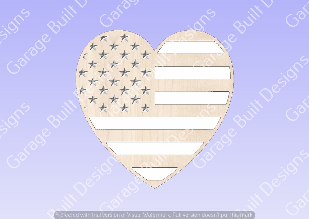 Flag Heart SVG DXF - Etsy