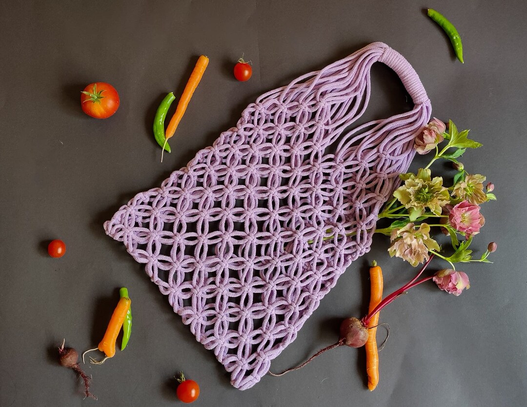 Sustainable Shopping Bag, Macrame Market Bag, Macrame Beach Bag, Summer ...