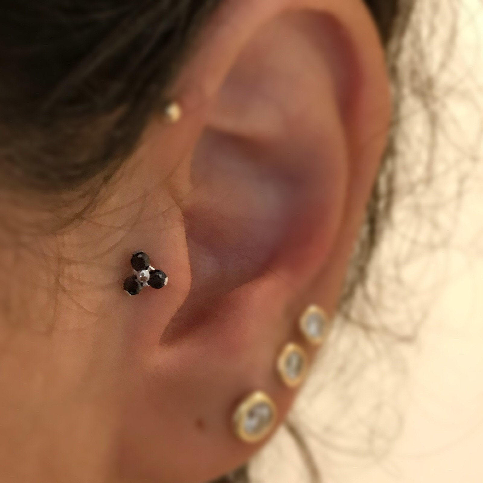 14k Solid Gold Labret Reverse Screw Tragus Ear Piercings - Etsy