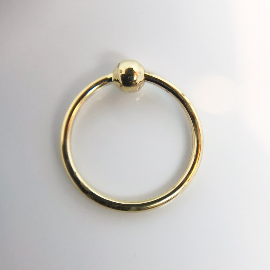 14k Solid Gold Captive Bead Ring - Tragus, Ear Piercings, Septum, Helix ...