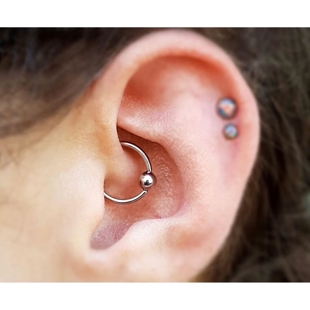 14k Solid WHITE Gold Ring -daith, Tragus, Ear Piercings, Septum, Helix ...