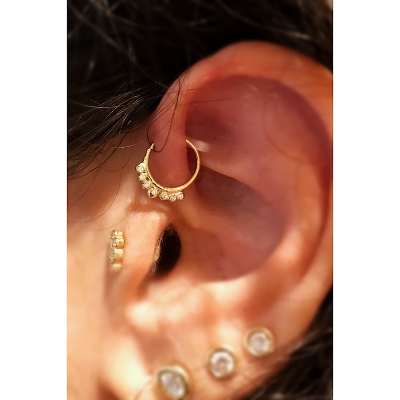 14k Yellow Gold Captive Bead Ring tragus Ear Piercings - Etsy