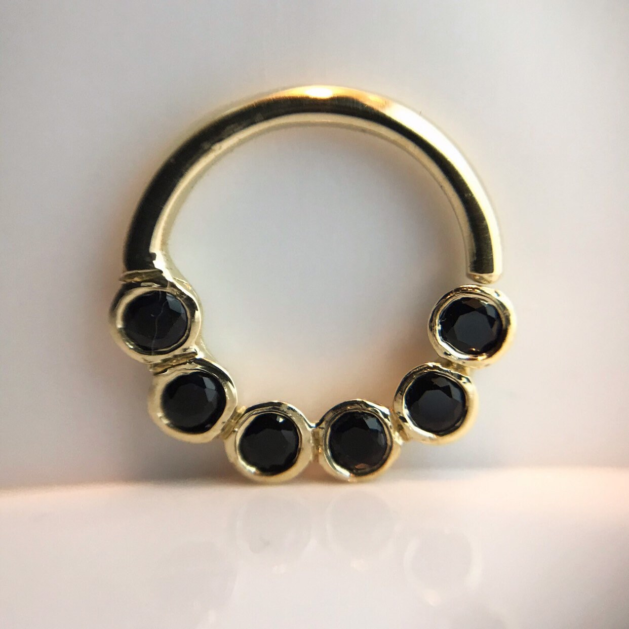 14k Solid Gold Captive Bead Ring - Tragus, Ear Piercings, Septum, Helix ...