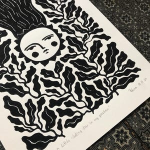 Shooting Star | Original Linocut Print on Paper | Lino Print | Hand ...