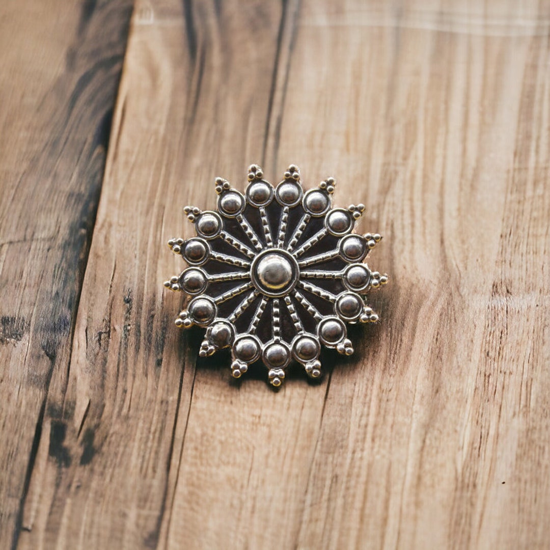 Premium 925 Sterling Silver Round Rings Oxidized Polish for Women, Boho ...