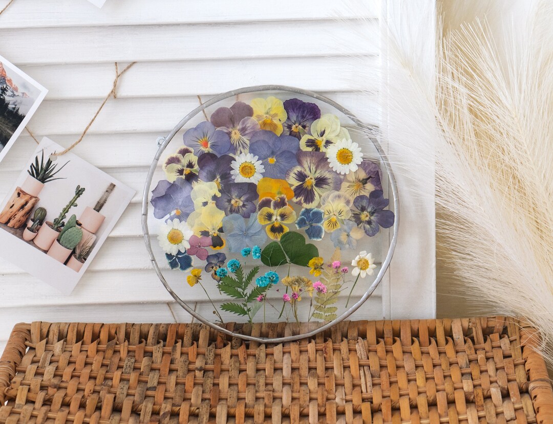 Pressed Pansy Art Pressed Pansies Pressed Flowers Framed Gift for Her ...