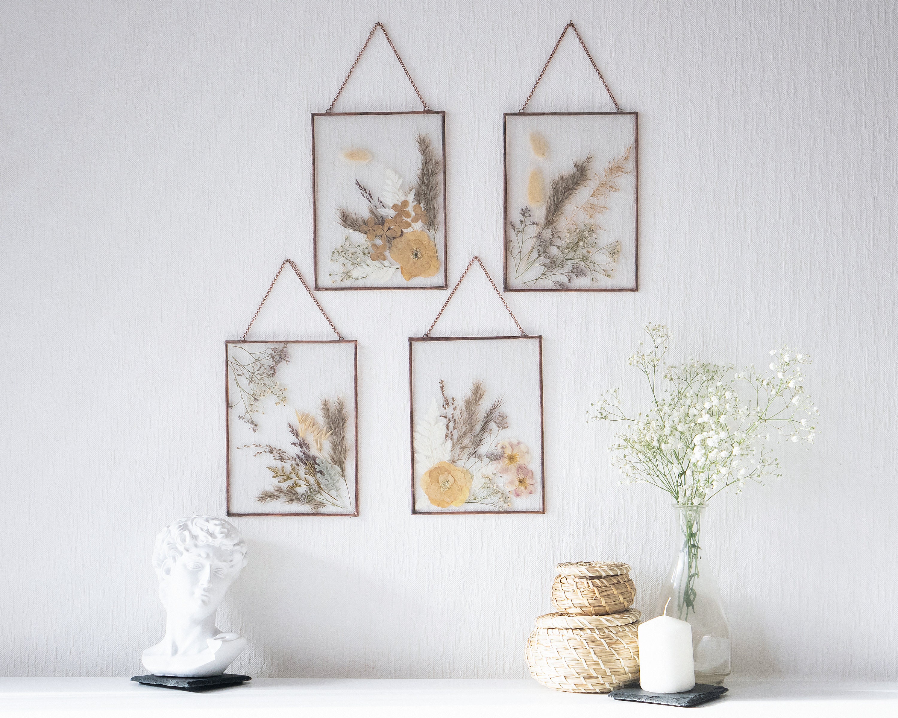 Herbarium Set of 4 Pressed Flower Frame Botanical Art Collage | Etsy UK