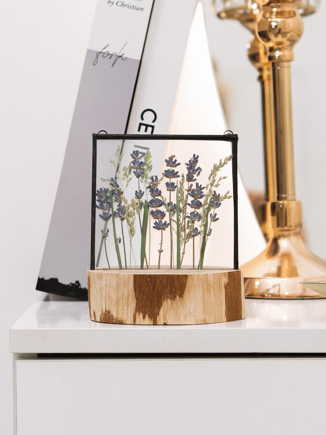 Pressed Lavender Wall Art, Real Flower, Dried Flower Wall Decor ...