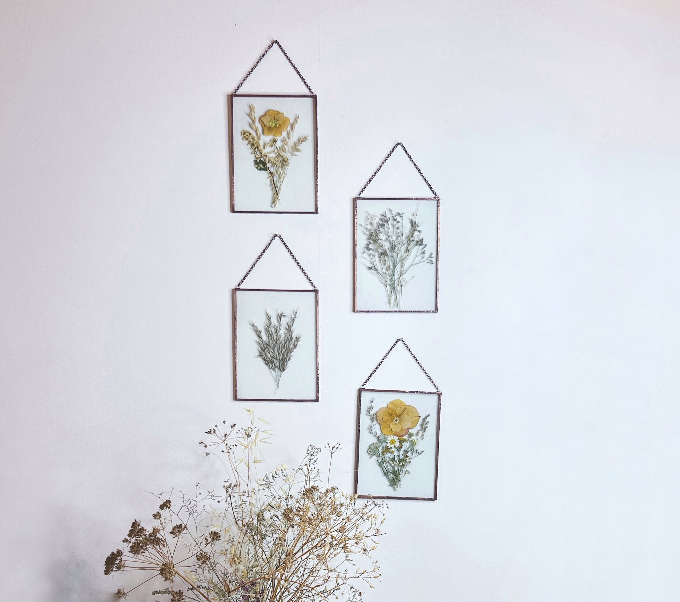 Herbarium Set of 4 Pressed Flower Frame Botanical Art Collage - Etsy UK