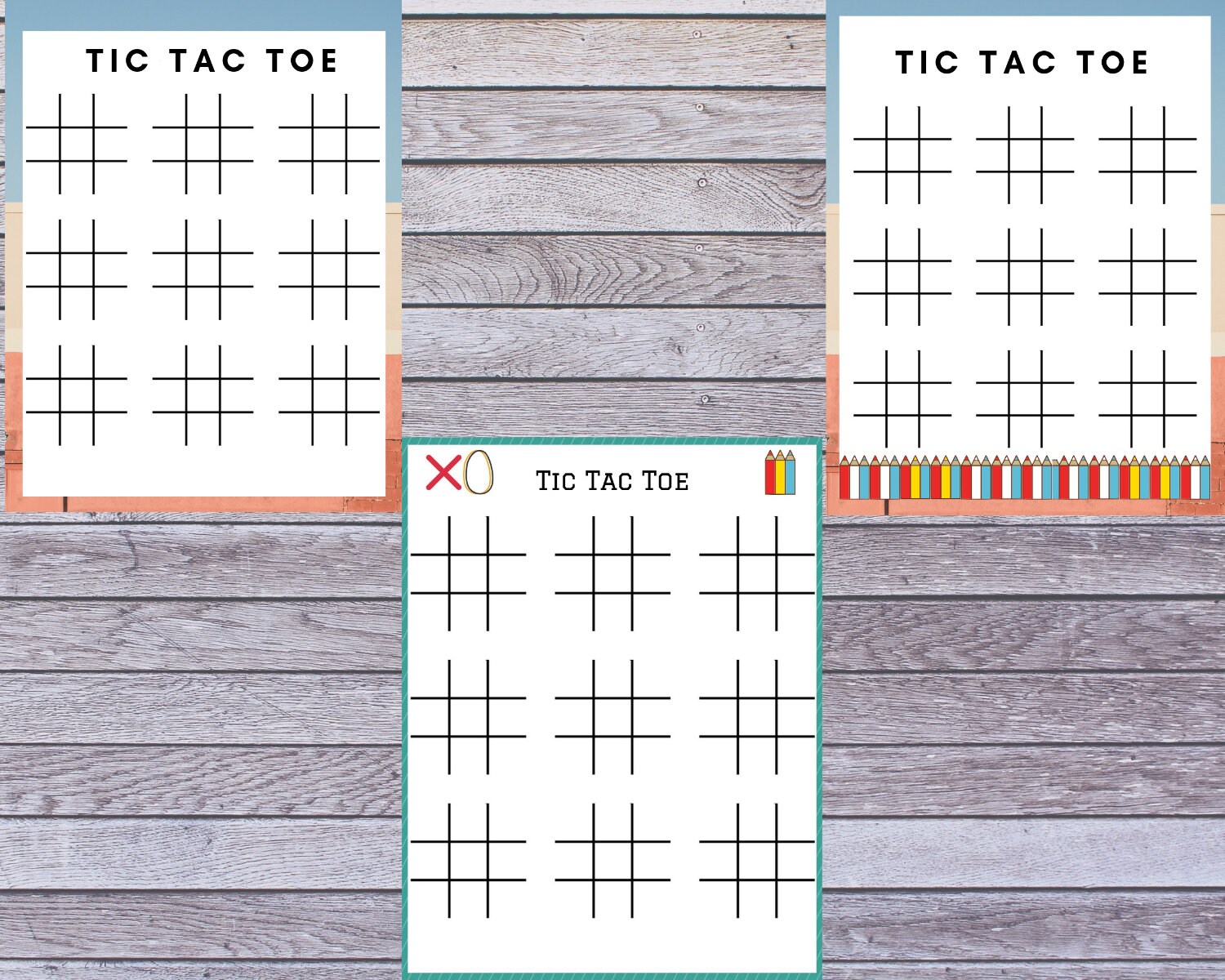 Tic Tac Toe Game Pen & paper game Print Printable | Etsy