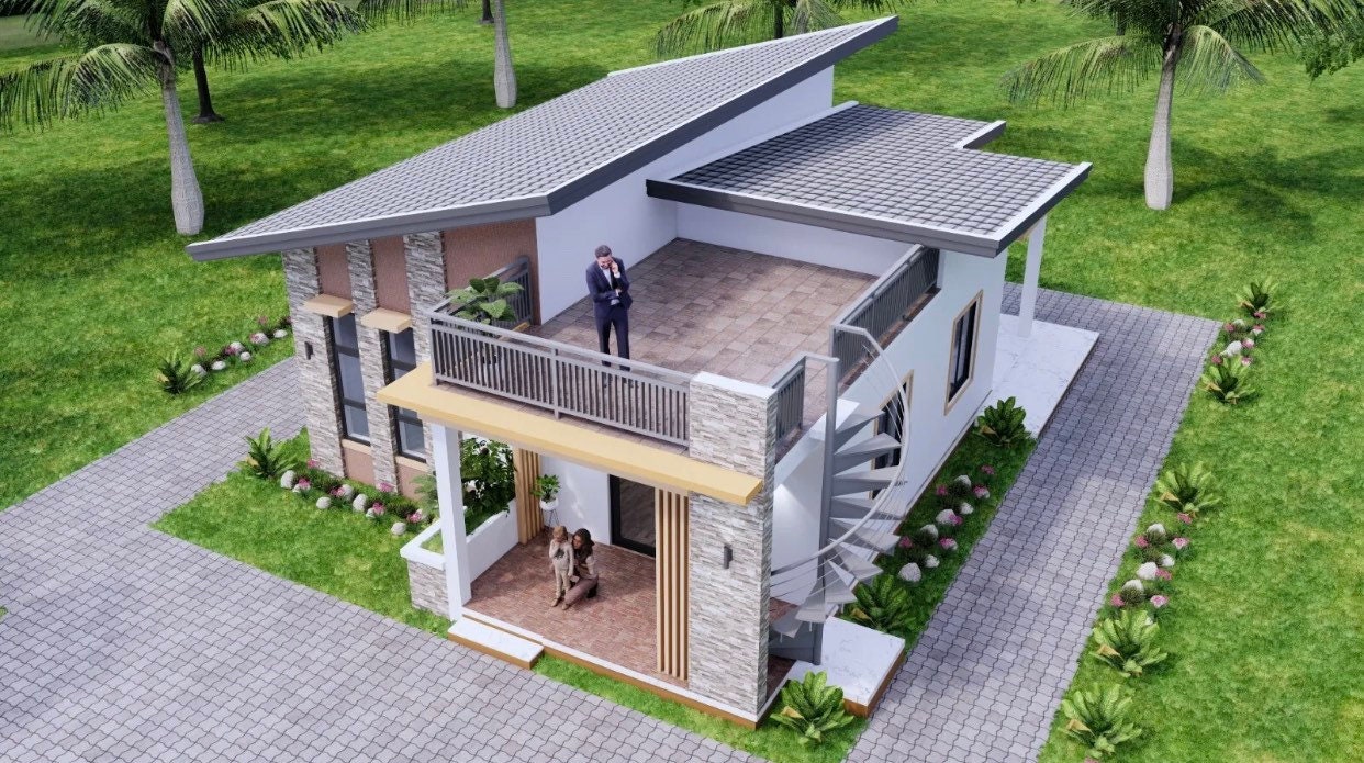 26x36 Feet Small House Plan 8x11 Meter 3 Beds 2 Baths Shed - Etsy Canada