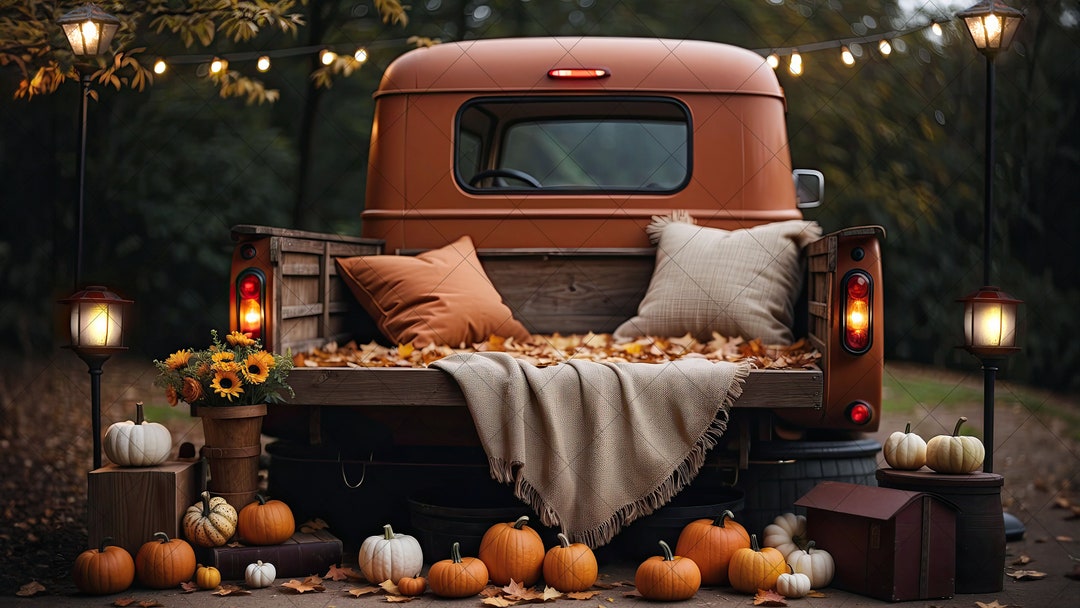 Autumn/fall Vintage Truck for Composites - Fall Vibes - Pumpkins ...