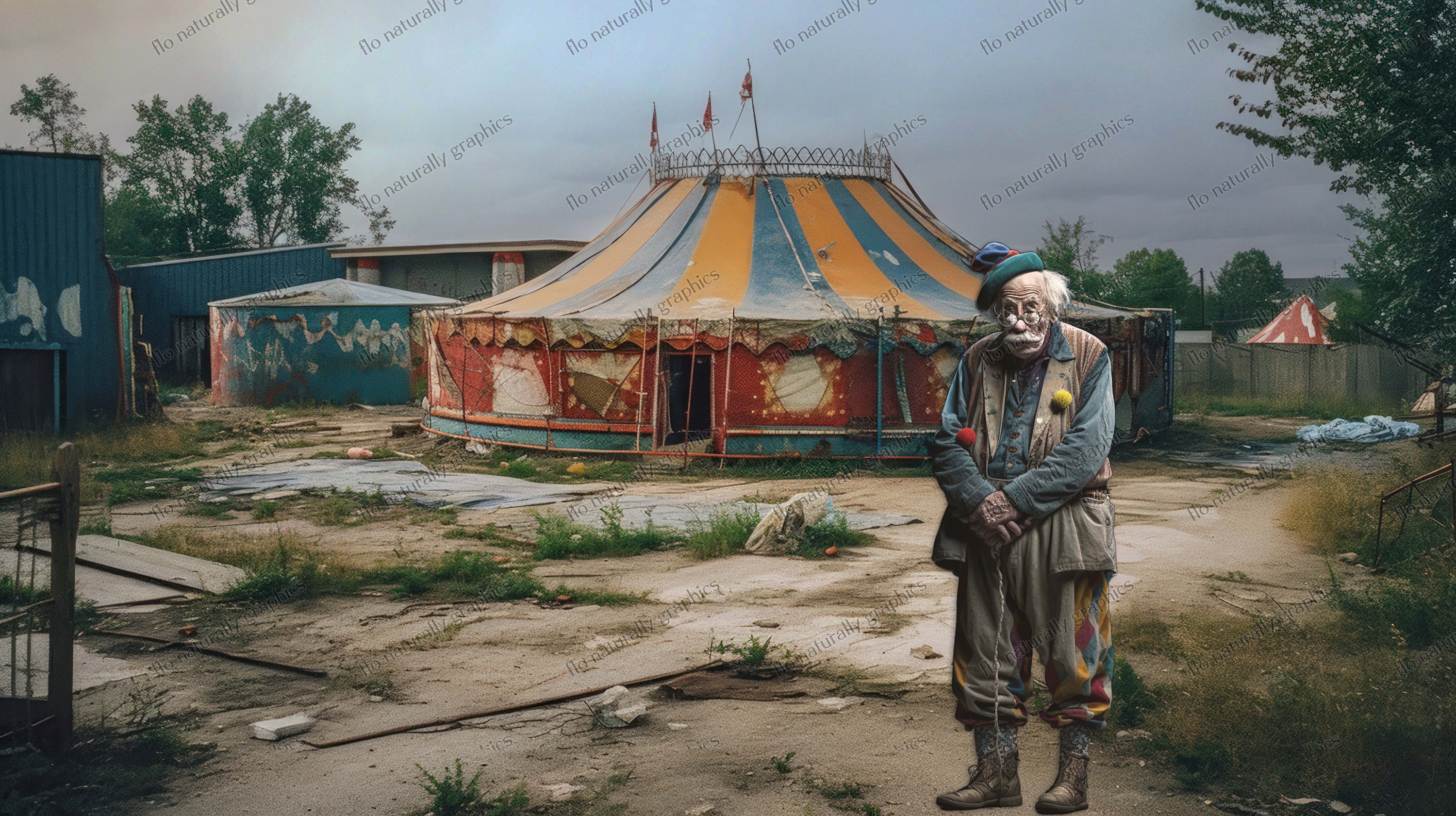 Abandoned Circus Digital Backdrop: 3 High-resolution Composites ...