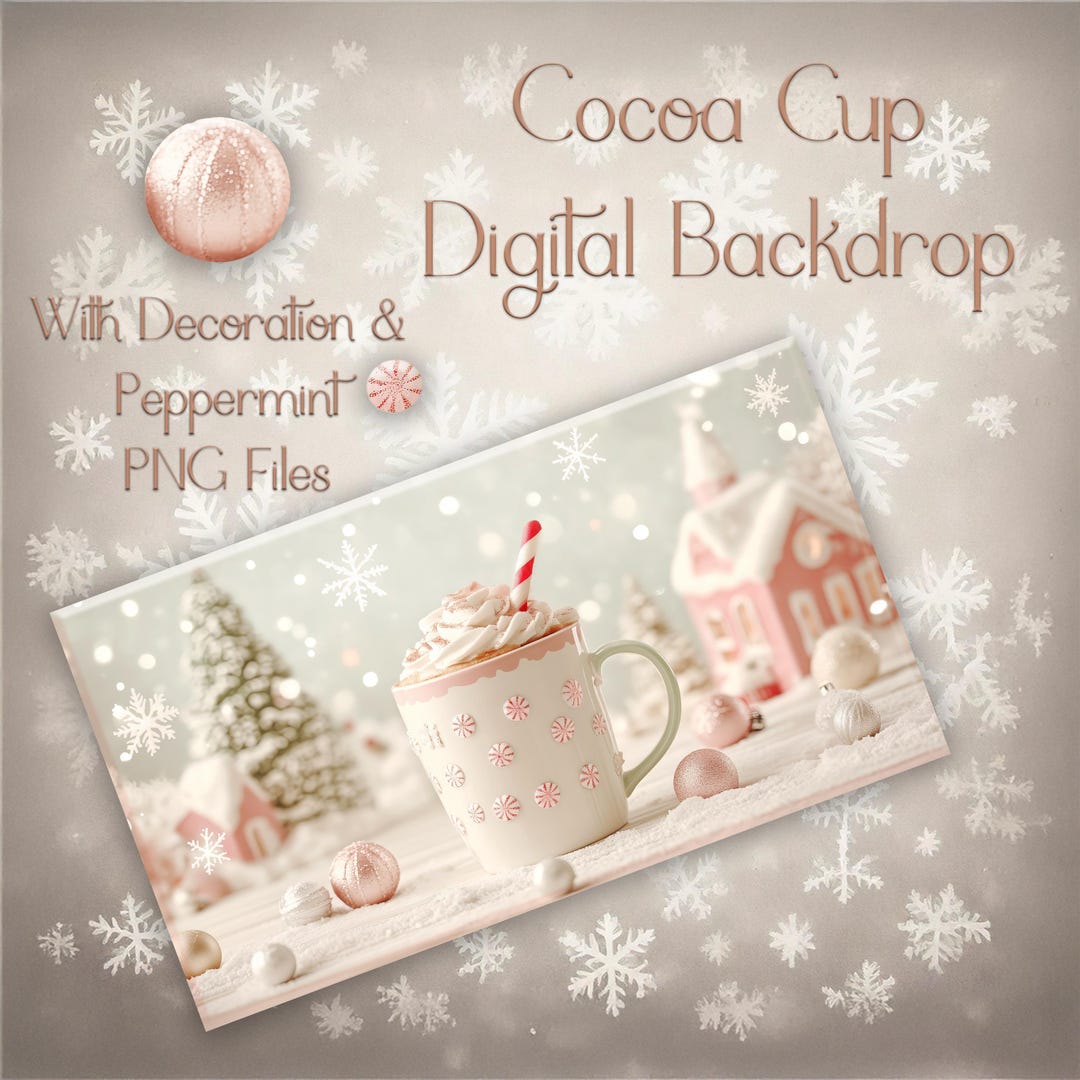 Festive Hot Cocoa Mug Scene for Christmas Composites and Other Holiday ...