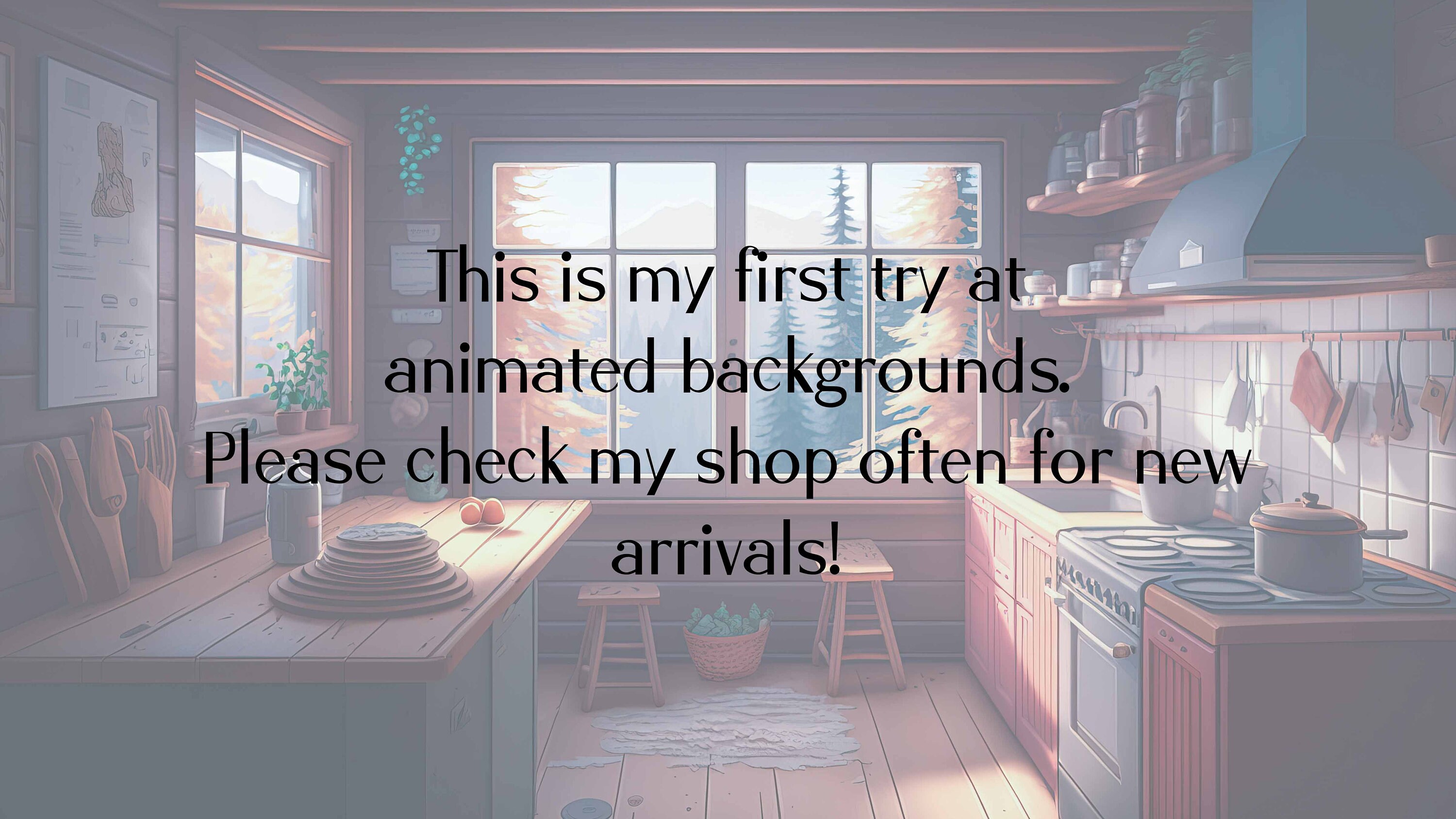 Animated Cozy Cabin Kitchen Background: Vtuber Stream Overlay (digital ...
