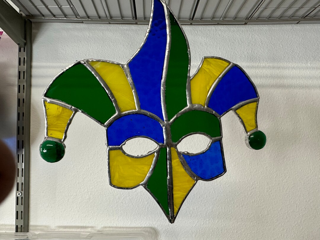 Stained Glass Mardi Gras Mask - Etsy