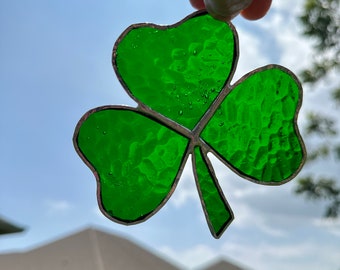 Shamrocks Stained Glass Suncatcher Hanging Window Ornament - Etsy