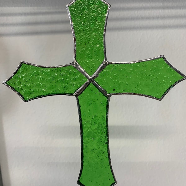 Stained Glass Cross Suncatcher - Etsy