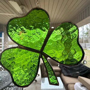 Stained Glass Shamrock Suncatcher. Great Gift Idea. Christmas Present ...