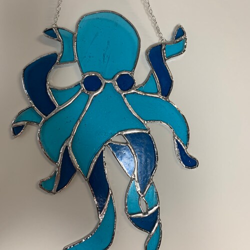 Stained Glass Octopus Suncatcher - Etsy