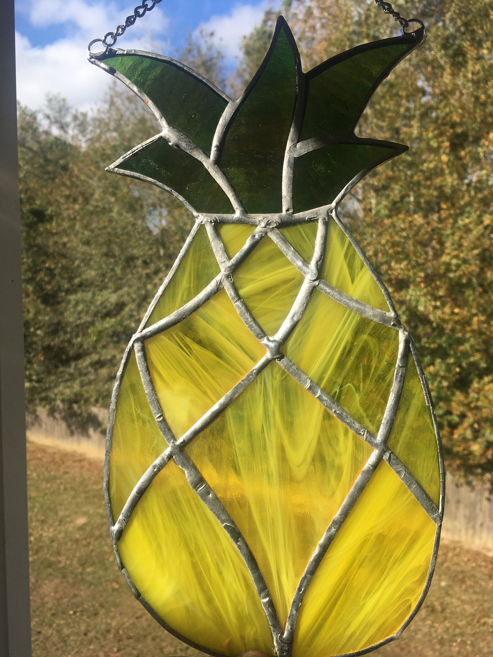 Stained Glass Hanging Pineapple - Etsy