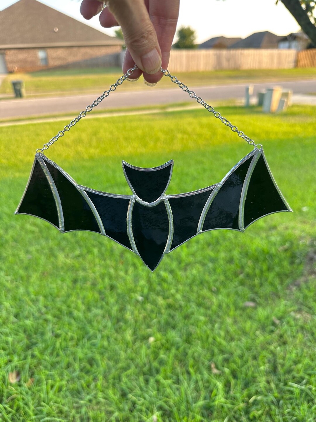 Black Bat Suncatcher, Stained Glass, Handmade, Glossy Black - Etsy